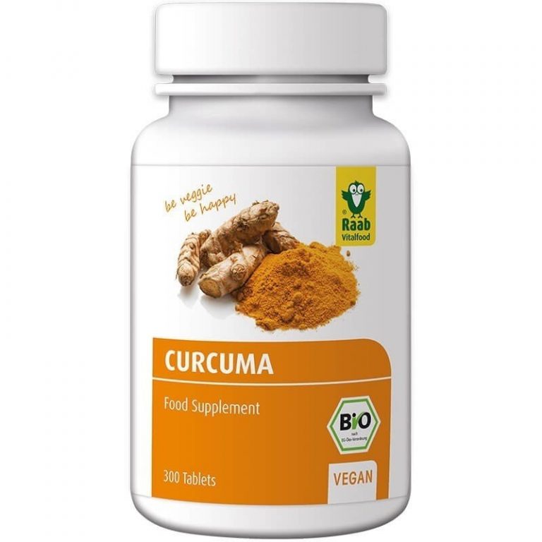 Curcuma bio 300mg, 300 tablete vegane RAAB – Raw Vegan Mall